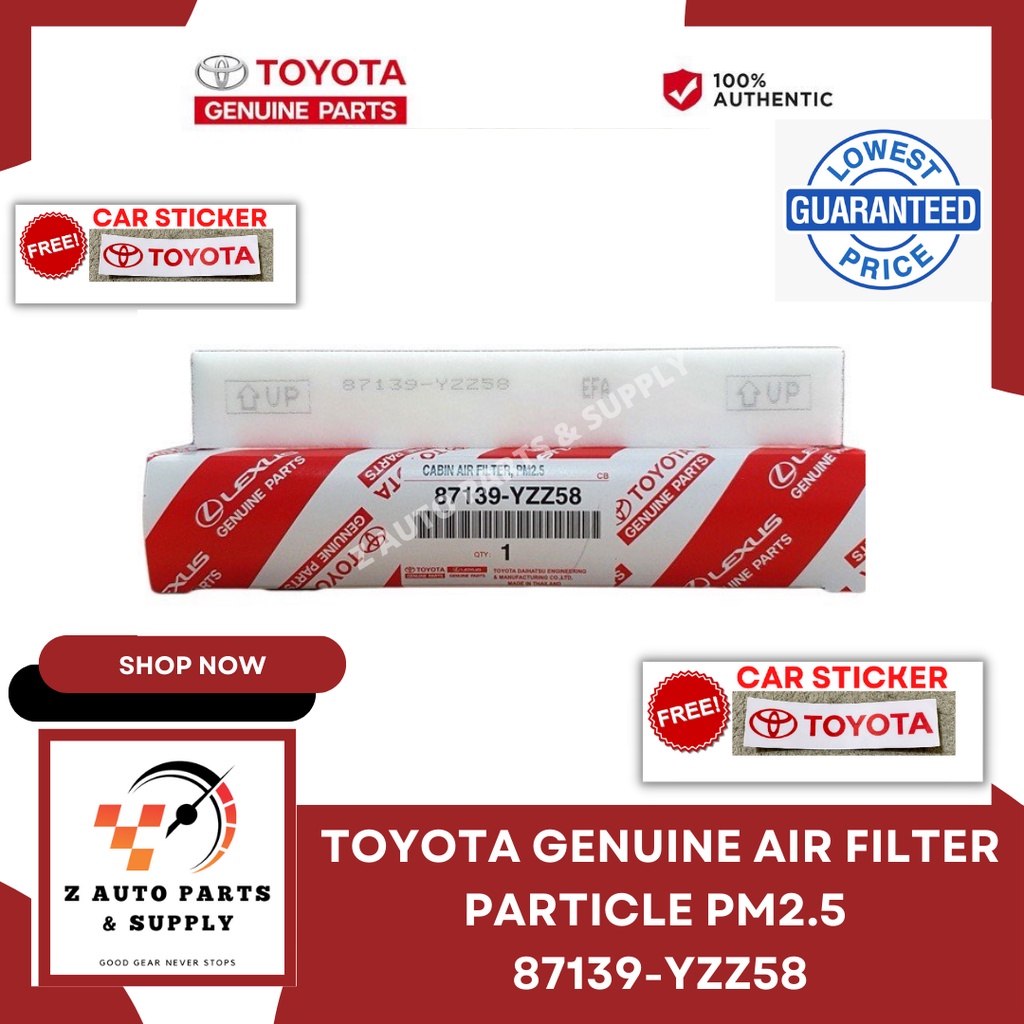 GENUINE AIR FILTER PARTICLE PM2.5 87139-YZZ58 TOYOTA GENUINE *FREE ...