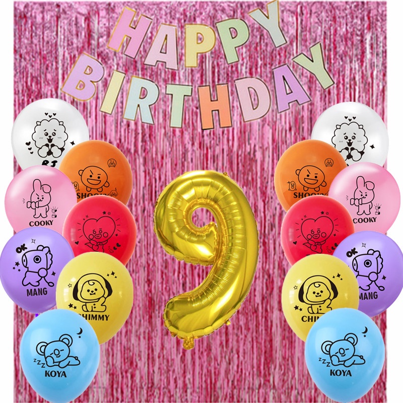 Bangtan Boys Themed Party Decorations Set BTS birthday 12inch latex ...