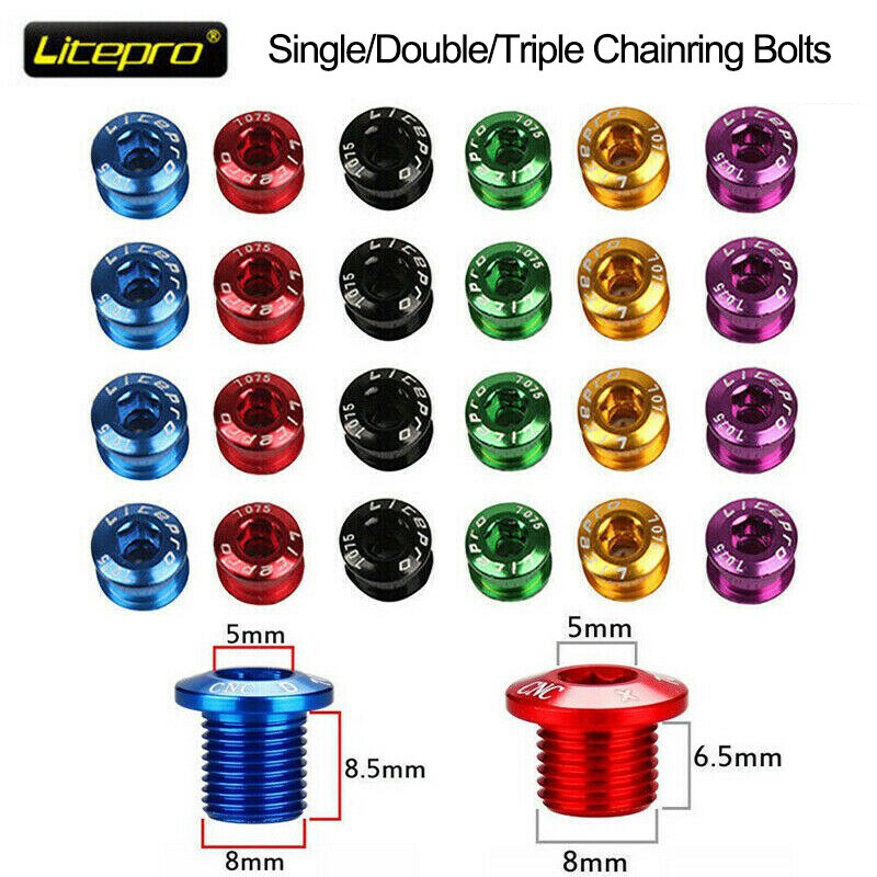 1 PC Litepro MTB Chainring Bolts 6.5mm 8.5mm Crankset Bolt Single ...