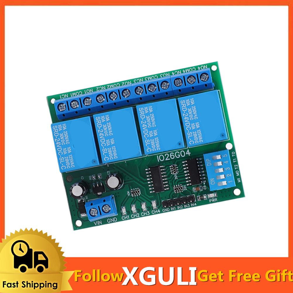 Xguli Relay Module 4 Channel Control Board Switch Controller DC 24V For Electronics | Shopee ...