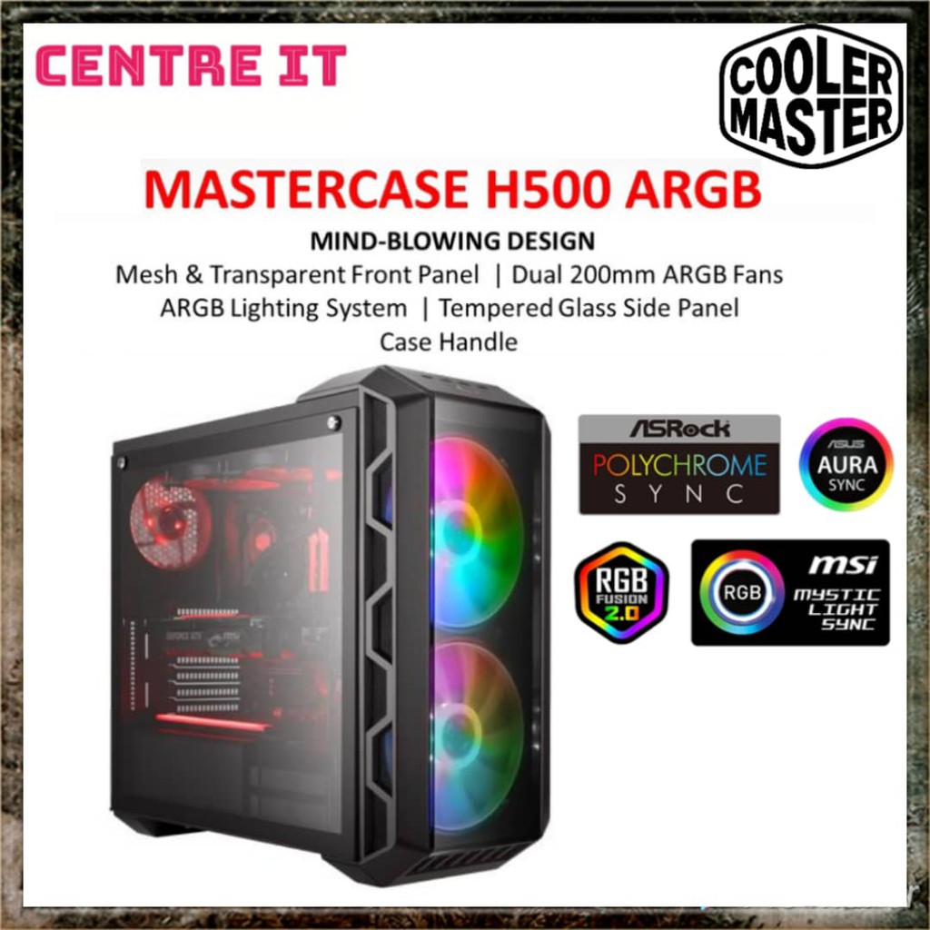 Cooler Master MasterCase H500 ARGB ( Mesh & Transparent Front Panel ...