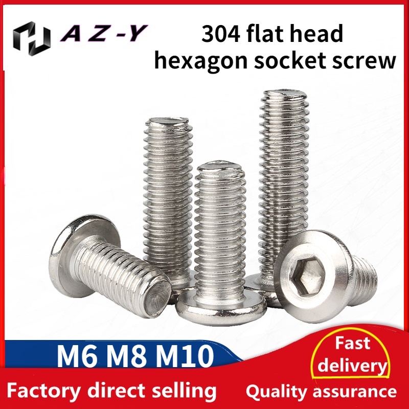 304 stainless steel inverted large flat head hexagon socket screw furniture bolt round head ...