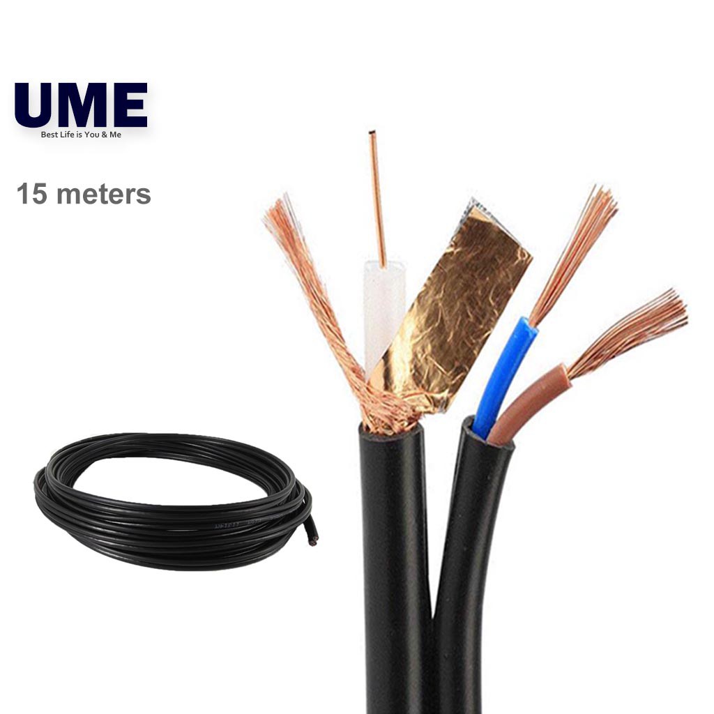 UME CCTV RG58 Siamese Cable 15m COD | Shopee Philippines