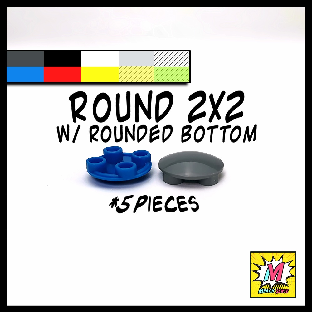 Round 2x2 Bottom Rounded Brick Building Toy Parts 2654 for Lego ...