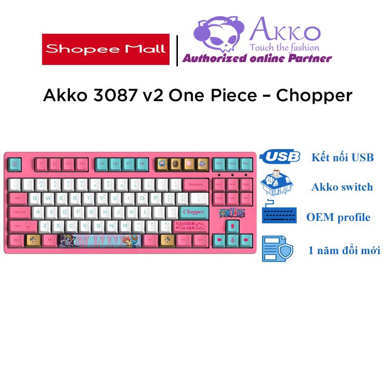 Akko 3087 v2 One Piece Mechanical Keyboard - Chopper (Akko switch ...