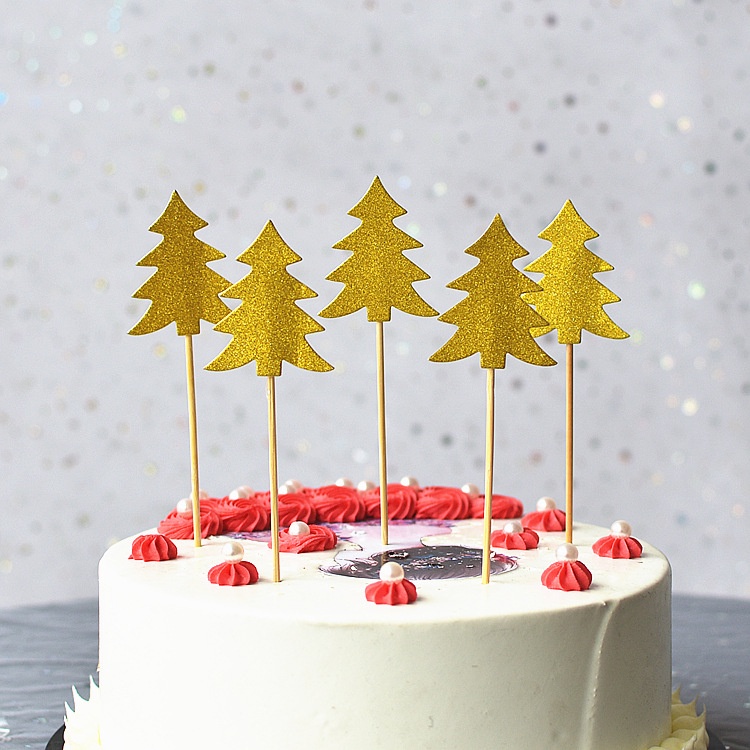 Merry Christmas Cake Topper Cupcake Toppers Flags Diy Cake Decoration