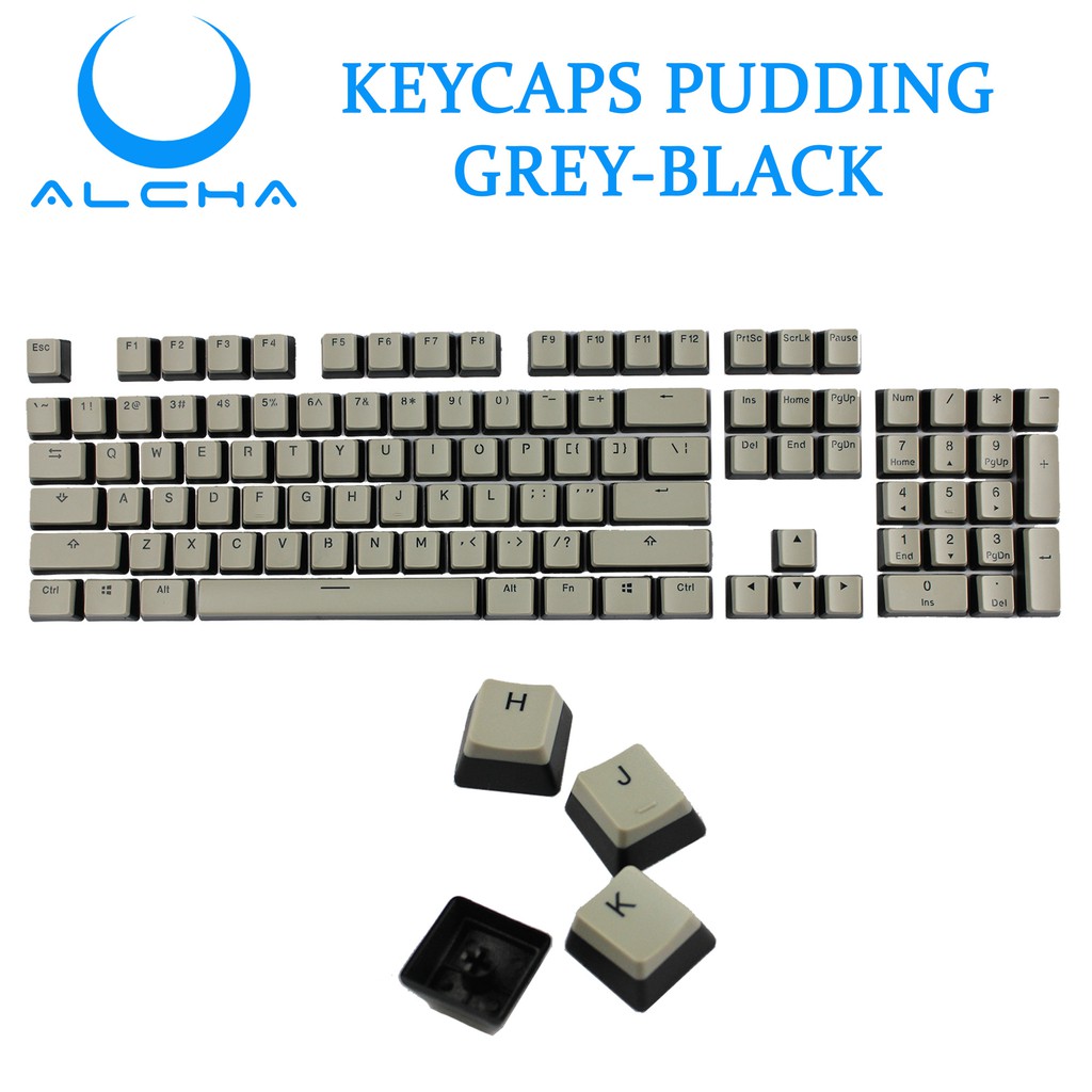 ALCHA KEYCAPS PUDDING / PUDDING GRAY - BLACK EGYPTIAN KEYBOARD | Shopee ...