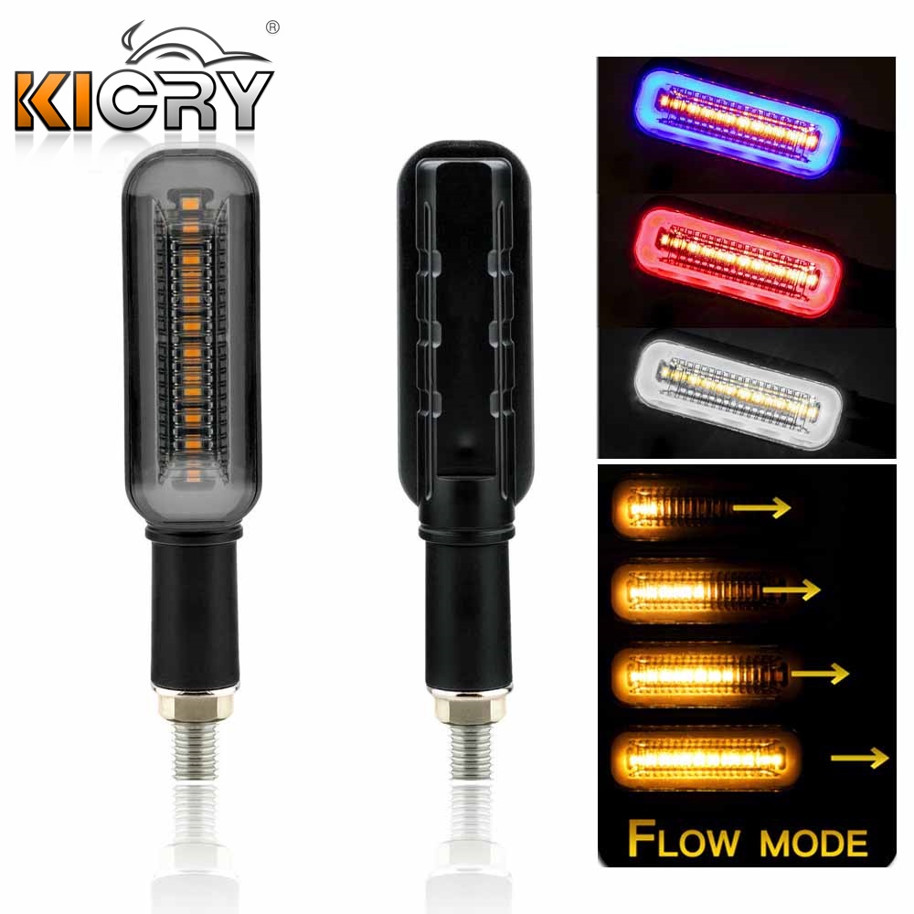 KICRY LED Motorcycle Turn Signal Lights DRL Moto Flasher Indicator ...