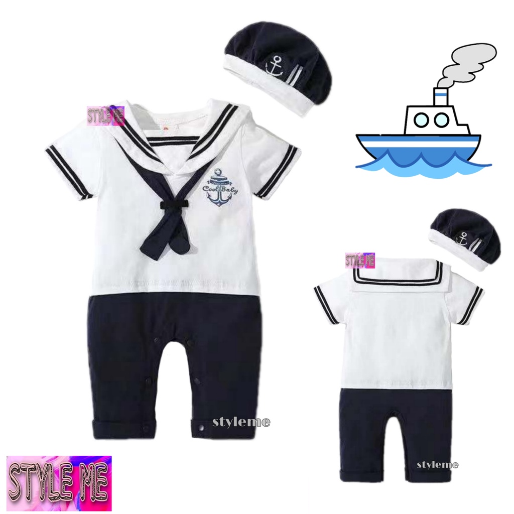 Sailor w/Hat Seaman White Formal Gentleman Suit Occupation Costume ...