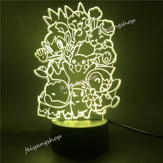 Pokemon Gengar Haunter Gastly 3D Illusion Nightlights Anime Lamp Visual ...