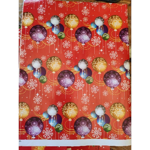 Christmas Wrapper Coated Glossy Folded Thick ( per piece ) | Shopee ...