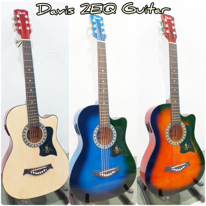 Davis Acoustic-Electric Guitar Size 38" W/ More Freebies | Shopee ...