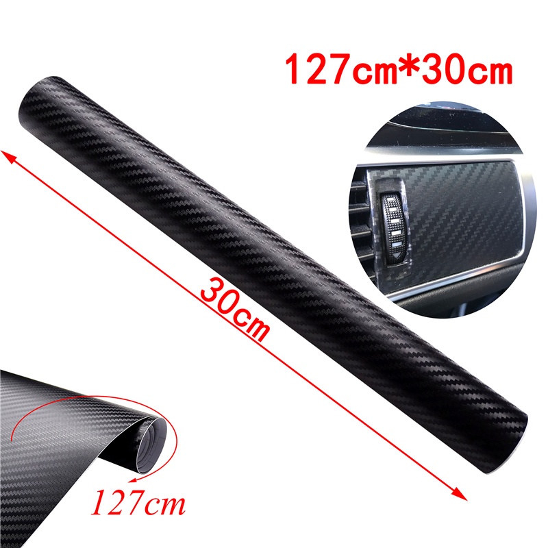 127cmX30cm Car Sticker 3D Carbon Fiber Vinyl Film Waterproof Car Wrap ...