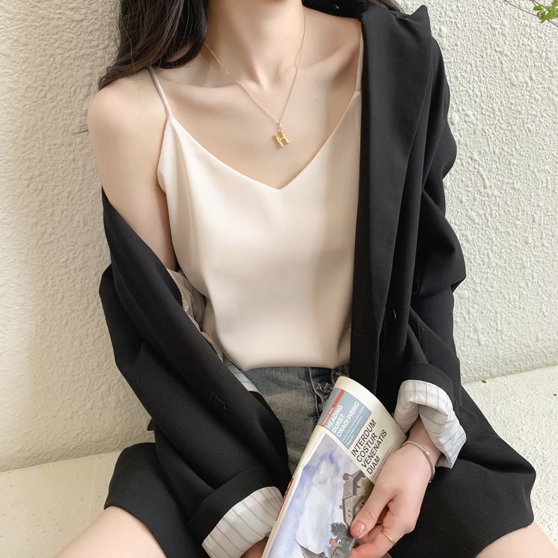 Single/Two-Piece Vest Sling Women's Bottoming Shirt Suit Professional ...