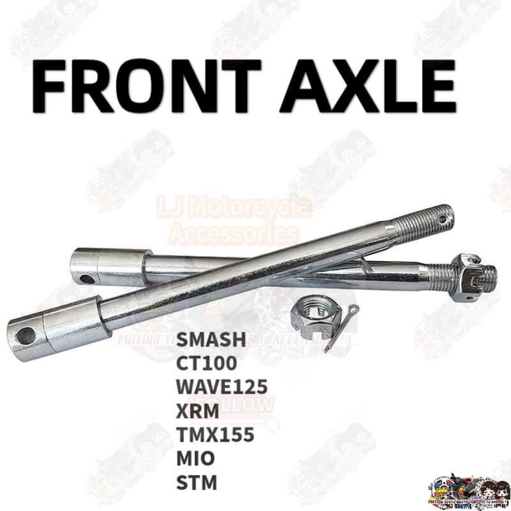 LJ Motorcycle Front Axle Xrm, Wave125, Smash, CT100, Tmx155, Mio, Stx ...