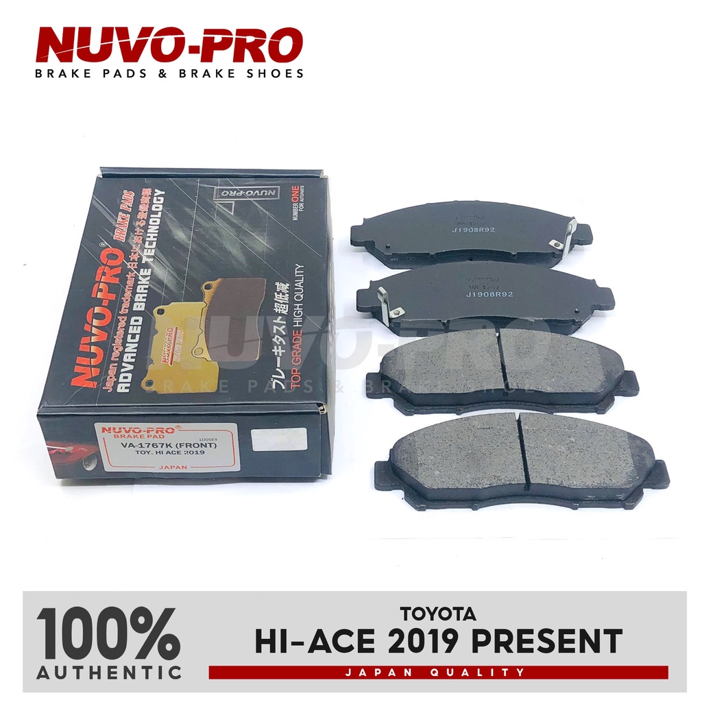 Nuvo-Pro Brake Pad Front Toyota Hiace 2019 Present VA-1767K SET ...