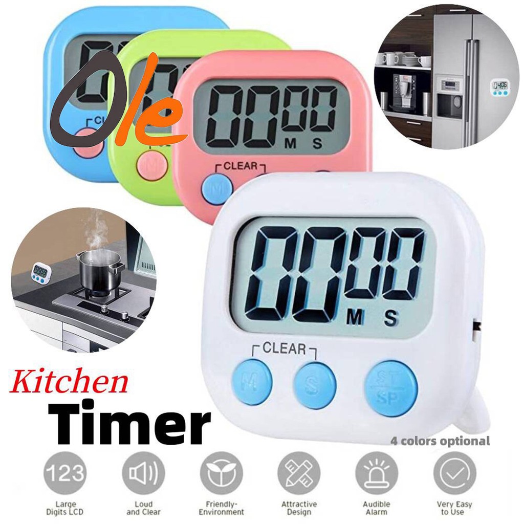 Digital Kitchen Timer for Cooking Big Digits Loud Alarm Magnetic ...