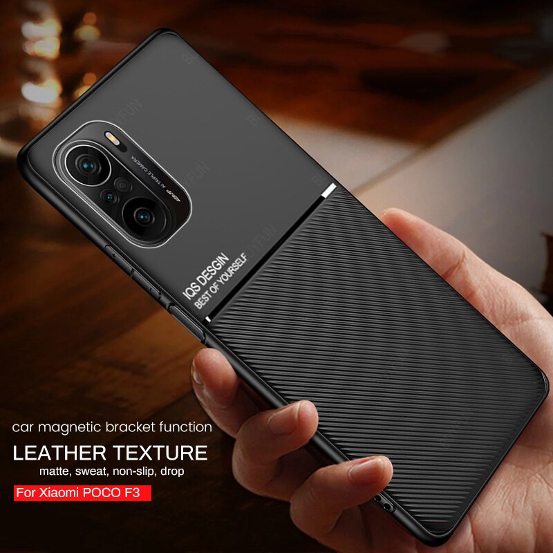 little f3 casing leather textuea car magnetic holder phone Shell for ...
