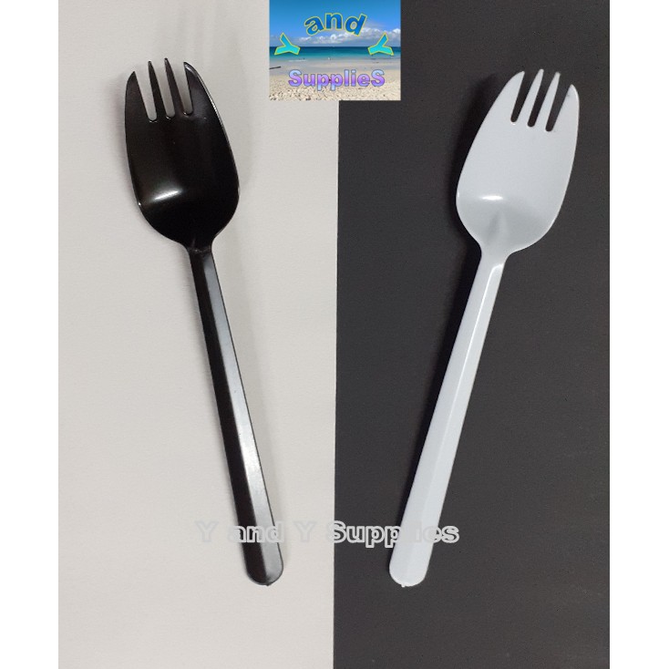 COMBI spoon and fork, SPORK, Plastic and cornstarch bio-degradable, (25 ...