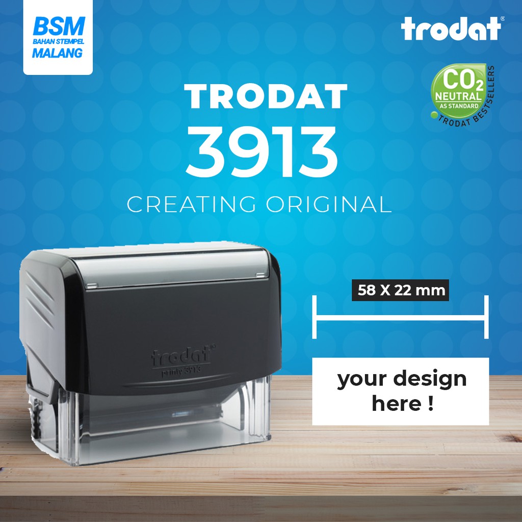 Trodat 3913 Stamp Handle - Stamp Area Size 58x22mm - Malang Stamp Material | Shopee Philippines