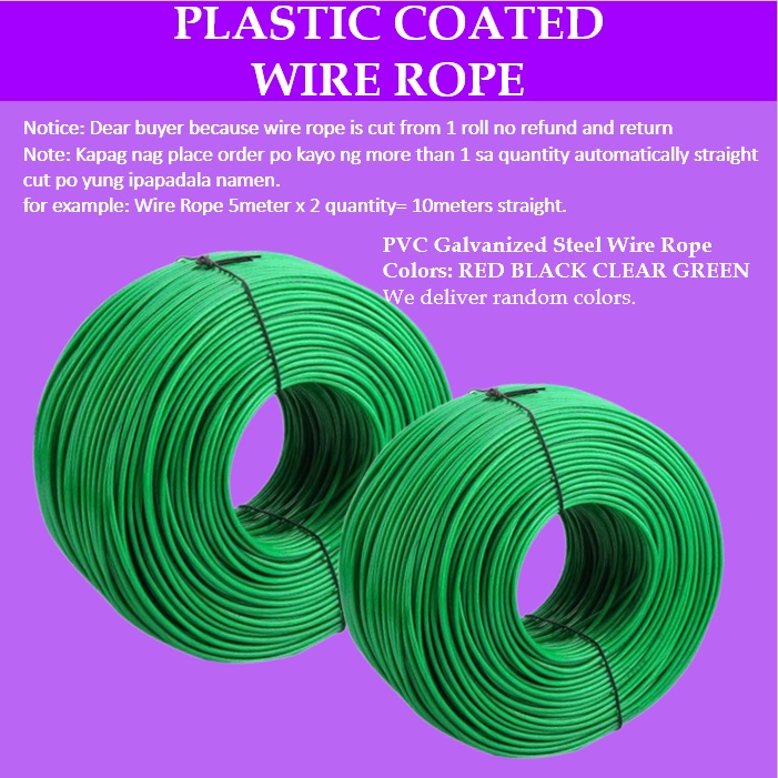Mago 8mm PVC 5-15 Meters Plastic Coated Galvanized Steel Wire Rope ...