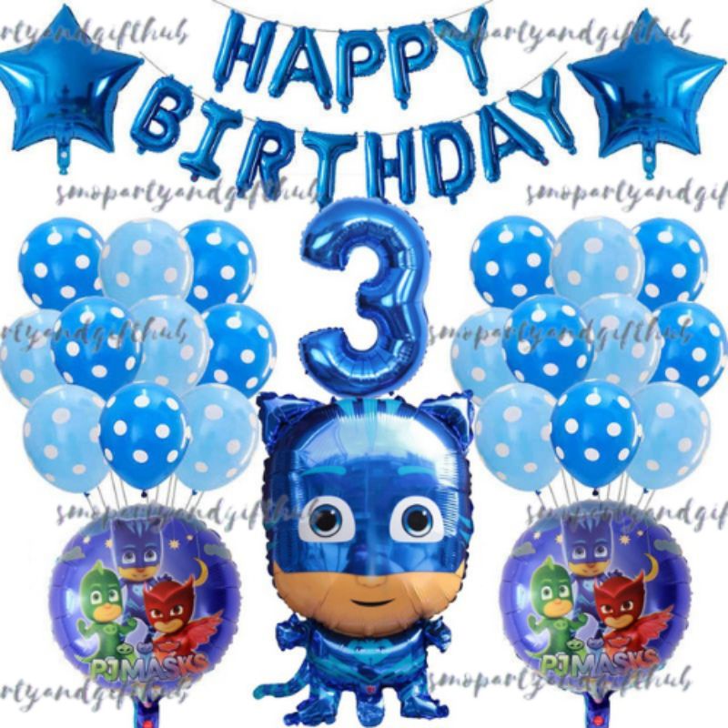 PJMASK Theme Birthday Party Decorations| PJMASK, GEKKO, OWLETTE, CATBOY ...