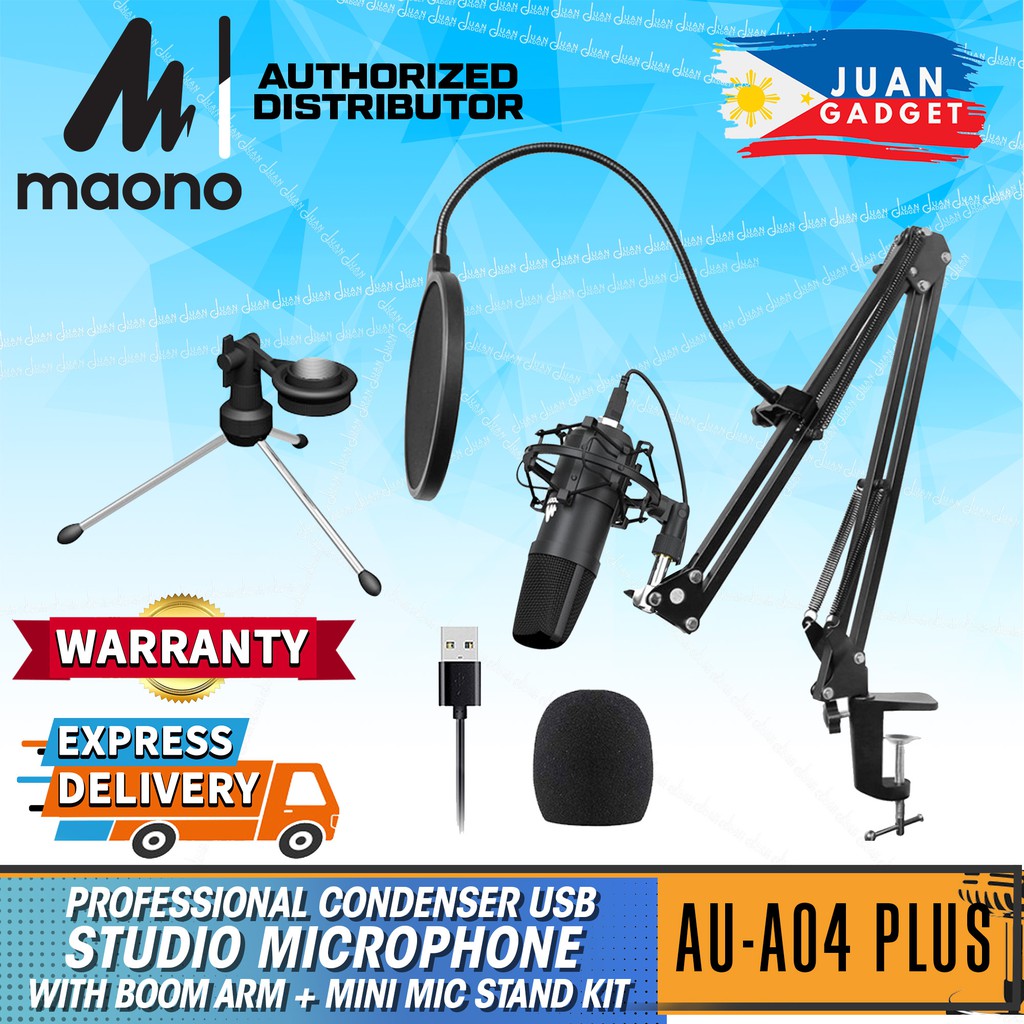 Maono 16mm Podcast USB Cardioid Condenser Microphone Set - Arm Stand ...