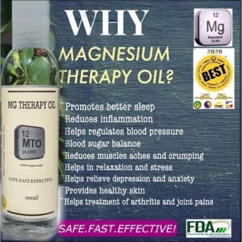 Original Magnesium Therapy Oil (100ml) - para sa sakit na Ng katawan ...