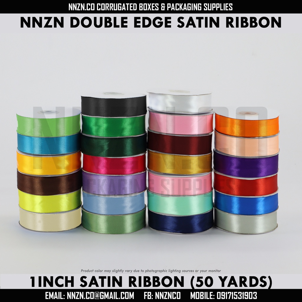 NNZN 1 Inch Double Edge Satin Ribbon for Gift Wrapping 50 Yards 25 ...