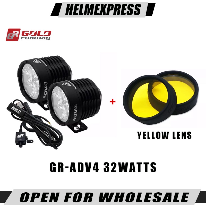 GOLD RUNWAY GR-ADV4 32W LED Auxiliary Motorcycle Fog Lights Trail ...