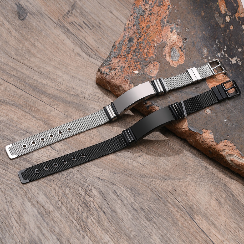 Vnox Custom Adjustable Mesh Band Wristbands Men Male Bracelet, Fashion ...