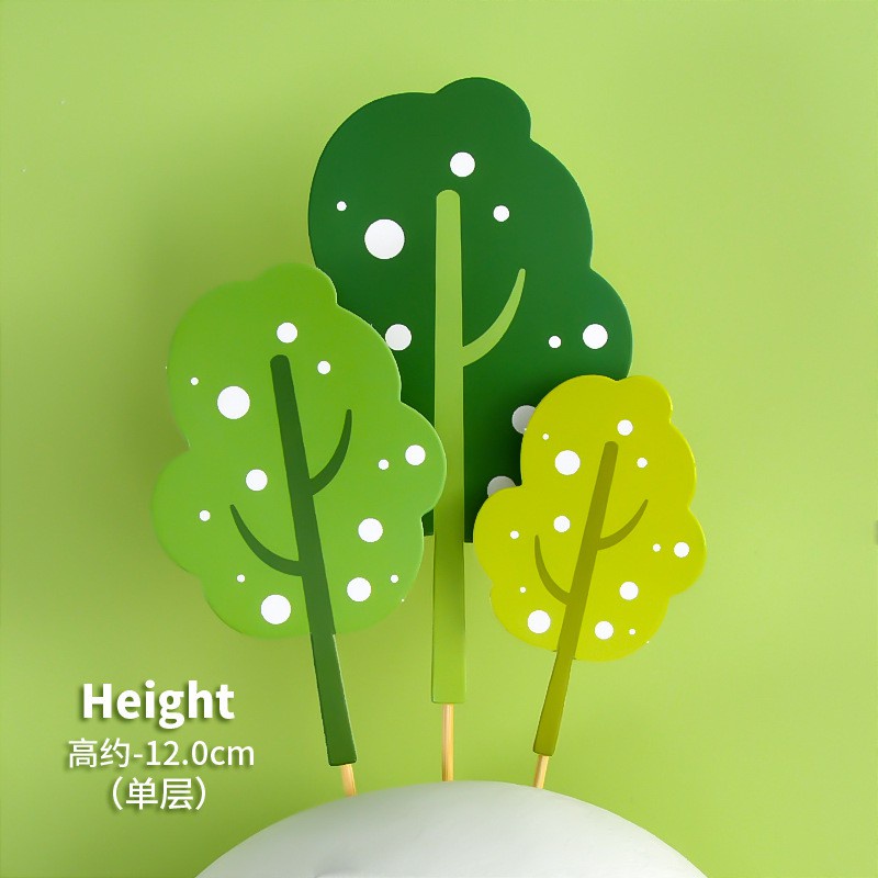 3pcs Forest Tree Cake Topper Jungle Theme Birthday Party Cake ...
