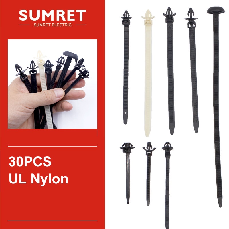Fixed Push Mount Wires Tie Car Cable Fastening Bundled wire band wrap ...
