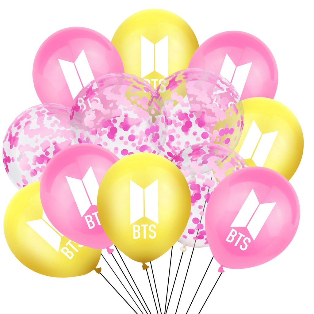 BTS Purple Theme Happy Birthday Banner Party set Star aluminum Film ...