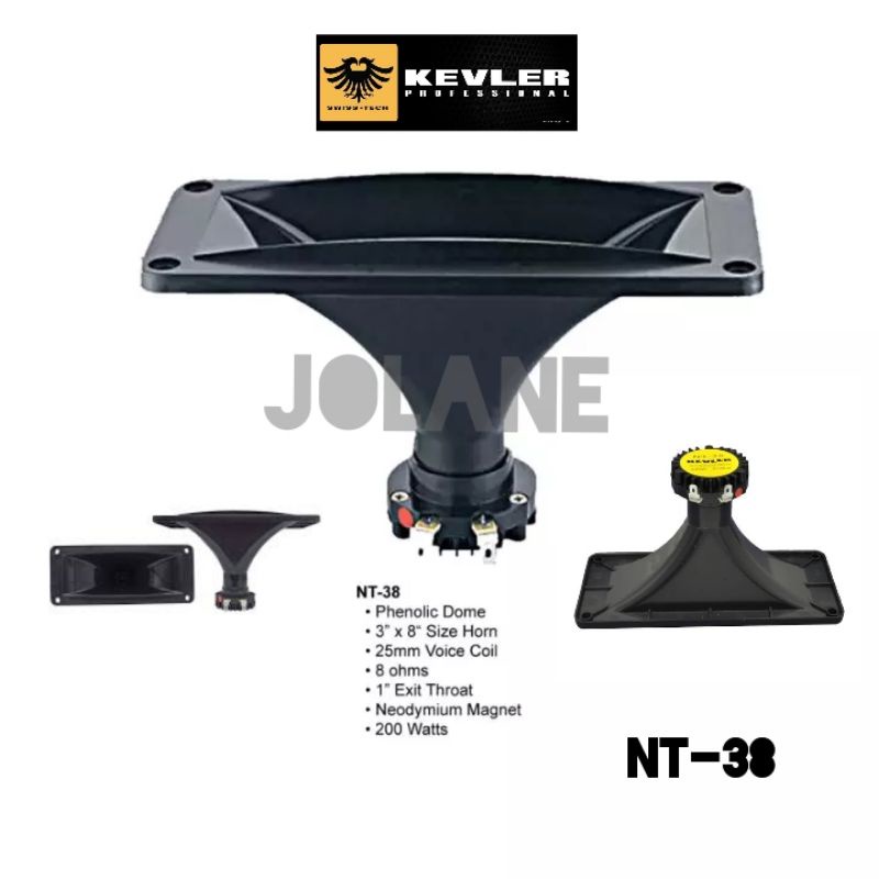 Kevler NT-38 Tweeter Neodymium Compression Driver (Free Capasitor ...