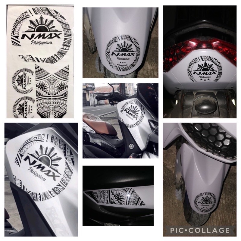 NMAX v2 SET CLEAR BACK/ BLACK PRINT #findurtrip PRINTED LAMINATED ...