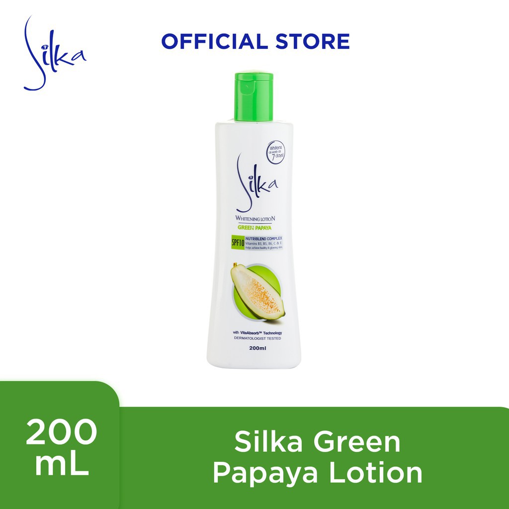 Silka Green Papaya Whitening Lotion SPF 10 200mL | Shopee Philippines