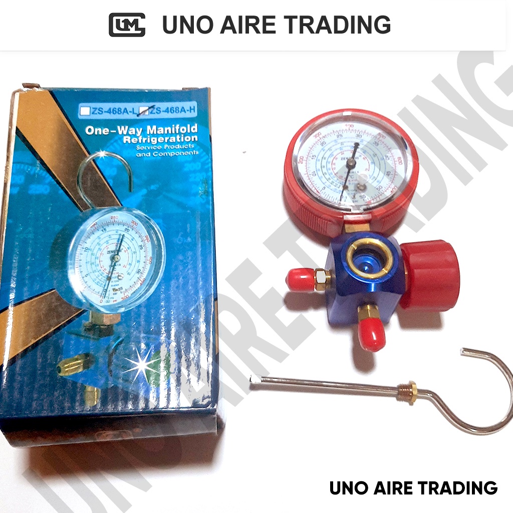 Single Gauge Manifold One-Way Low and High For REFRIGERANTS R410A r134a ...