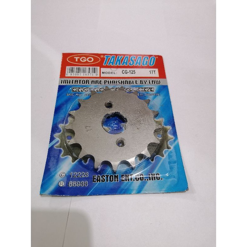 CG125 ENGINE SPROCKET 17T TAKASAGO | Shopee Philippines