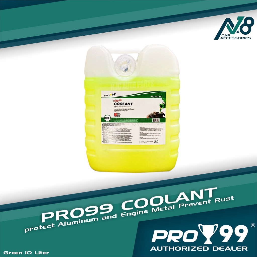 PRO-99 Long Life Car Radiator Coolant Green, 10L, Pro99 PN#PRC-4032-10L Genuine | Shopee Philippines