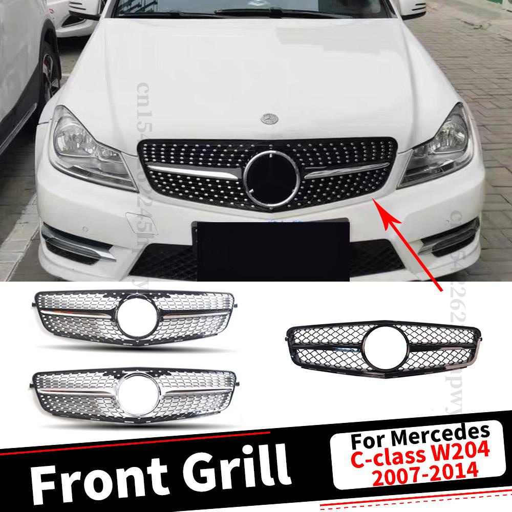Front Bumper Grille Racing Grill For Mercedes Benz C W204 2007 2008 ...