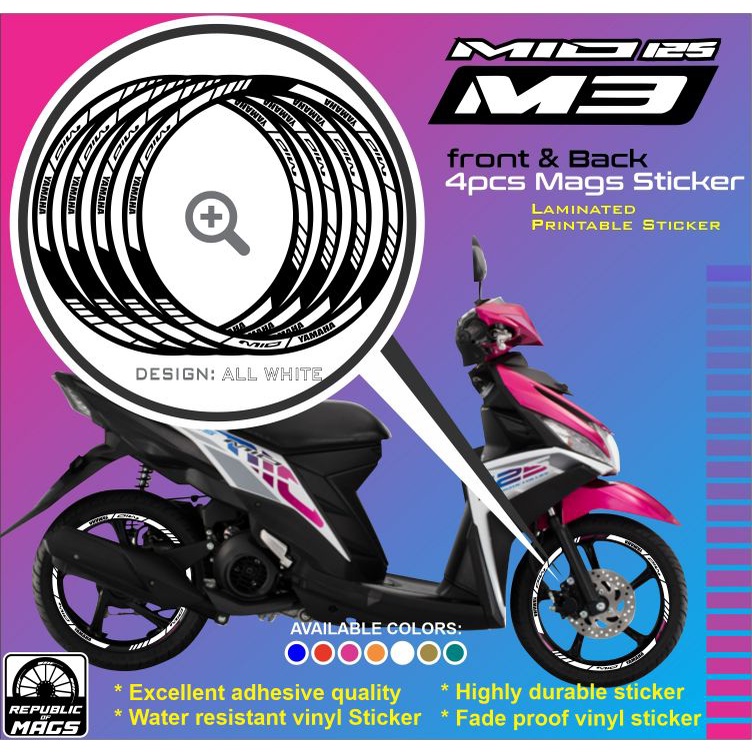 Yamaha Mio M3 Mags Printed and Laminated Decals Stickers | Shopee ...
