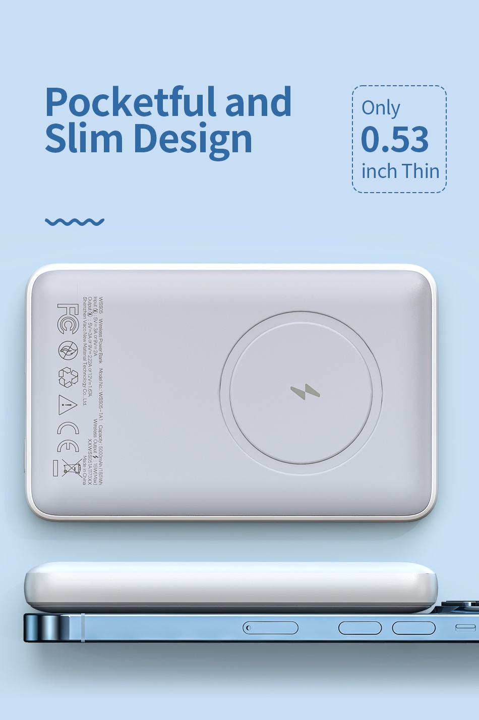 Romoss WSS05 5000mAh PD20W Wireless Power Bank | Shopee Philippines