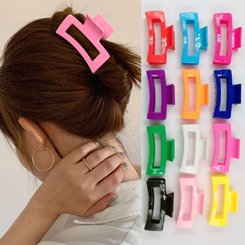 AB-283 (12pcs) Korean Rectangular Hair Clam for Women Girls Fashion ...