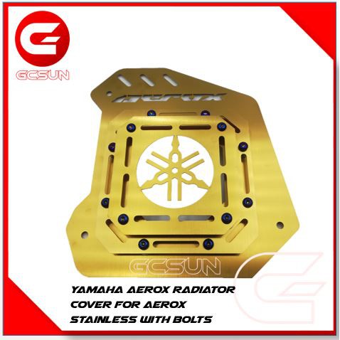 AEROX RADIATOR COVER YAMAHA LOGO STAINLESS WITH BOLTS - GCSUN | Shopee ...