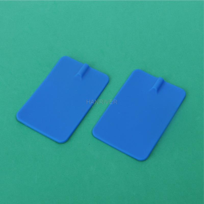 &* ☢ 12 pieces of blue reusable rectangular electrode pad non gel ...