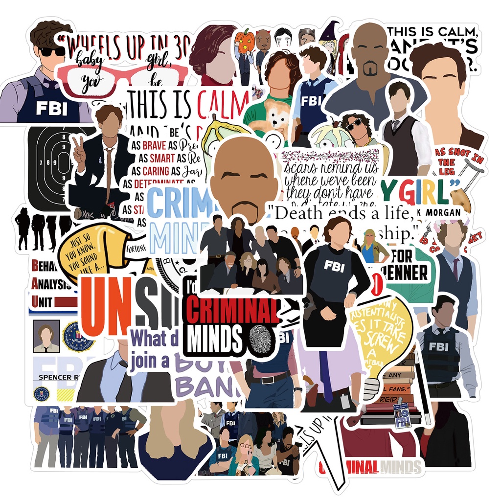 50pcs Criminal Mind Stickers Vinyl Waterproof Stickers for Laptops ...