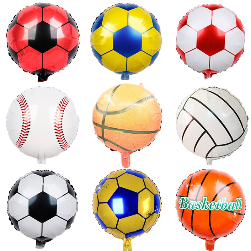 New 18 Inch Ball Aluminum Foil Balloon Ball Theme Fans party Balloon ...