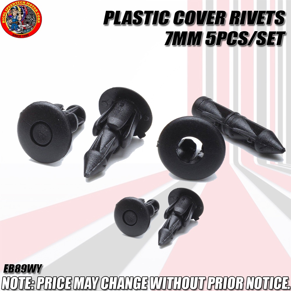 PLASTIC COVER RIVETS 7MM Fasteners Universal Fairing Push Clips (EB89WY ...