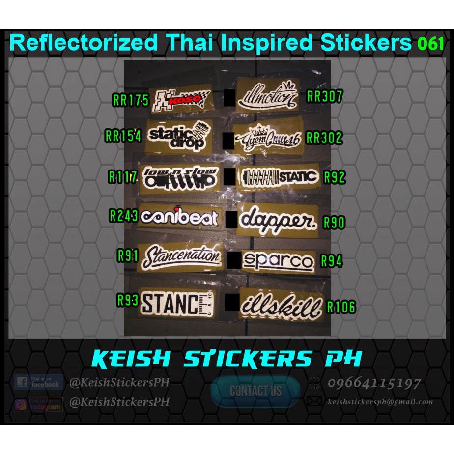 Thai Inspired Reflectorized Stickers-061 | Shopee Philippines